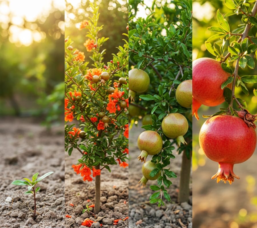 Quanto tempo leva para a Romã dar fruto? Ciclo completo da Romãzeira